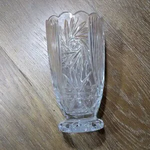 Vintage | Accents | Lead Crystal Vase Pinwheel Pattern With Scalloped ...